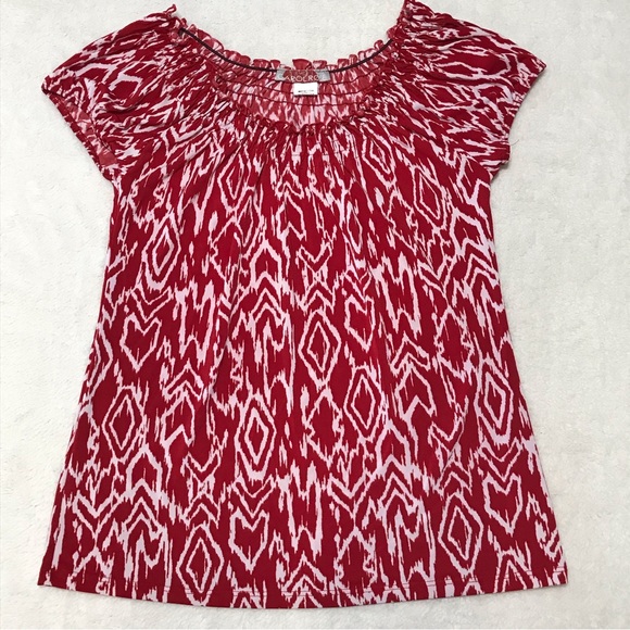 Carol Rose | Tops | Carol Rose Blouse Shirt Womens Size S Red White ...
